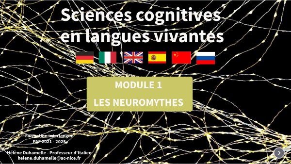 sciences cognitives en LV - Module 1 : LES NEUROMYTHES