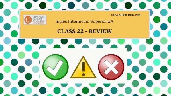 Class 22 - November 19th | Genially