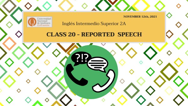 Class 20 - November 12th | Genially