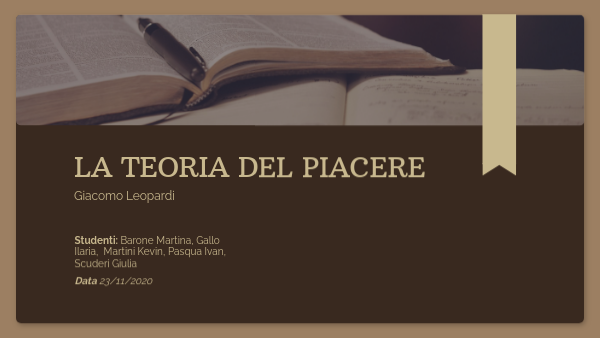 La teoria del piacere | Genially