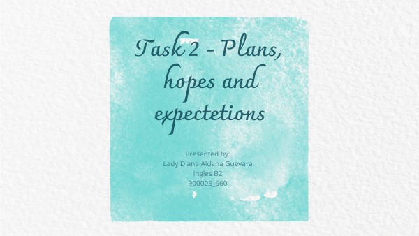 Task 2 - Plans, Hopes and Expectations | Genially