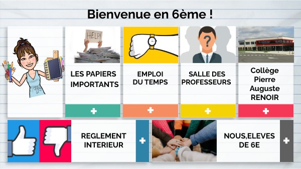 Bienvenue en 6ème | Genially