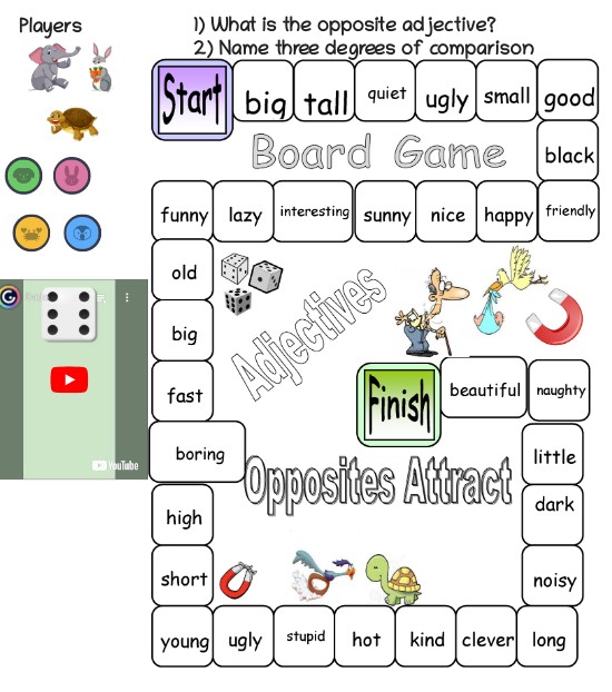 Adjectives Board game | Genially