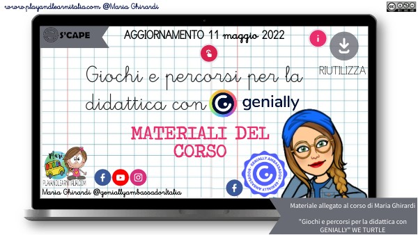 Materiali del corso "Giochi e percorsi PER la didattica con GENIALLY"