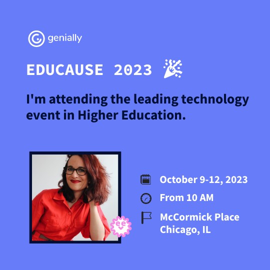 EDUCAUSE 2023: Plantilla RRSS Evento Conchi | Genially