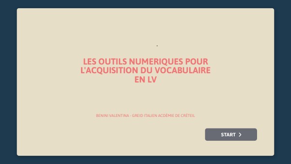 Boite à outils pour travailler le vocabulaire | Genially