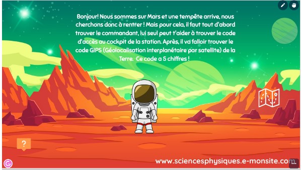 5° escape game objectifs terre | Genially