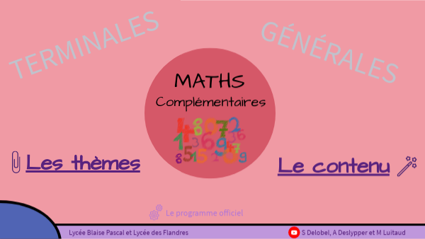 Mathématiques complémentaires en Terminales générales | Genially