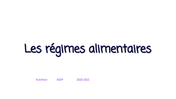 Les régimes alimentaires | Genially