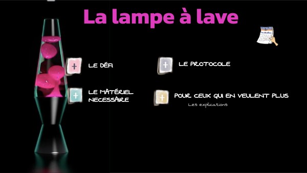 Calendrier. : Lampe à lave