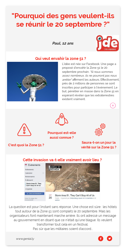 JDE - "Ils veulent envahir la Zone 51" | Genially
