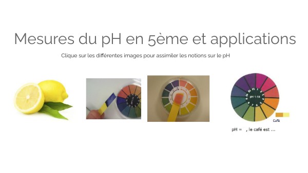 Mesure de pH 5ème | Genially