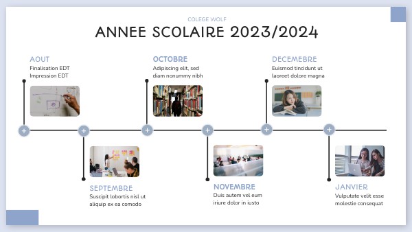 TIMELINE ANNEE SCOLAIRE