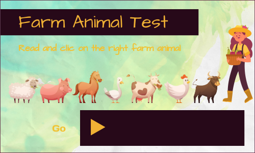 Farm animals Test | Genially