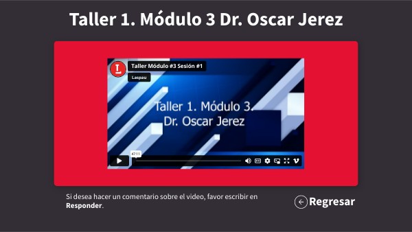 Taller 1. Módulo 3 Dr. Oscar Jerez