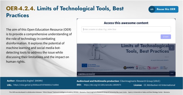 OER- 4.2.4 - Limits of Technological Tools, Best Practices