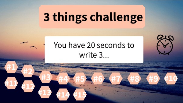 3 THINGS CHALLENGE | Genially