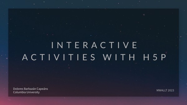 MWALLT- Interactive Activities with H5P