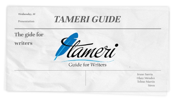 the tameri guide for writers