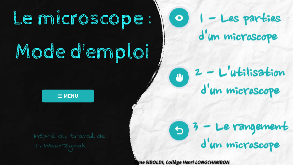 Utilisation microscope | Genially
