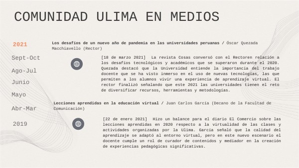 Comunidad Ulima en medios