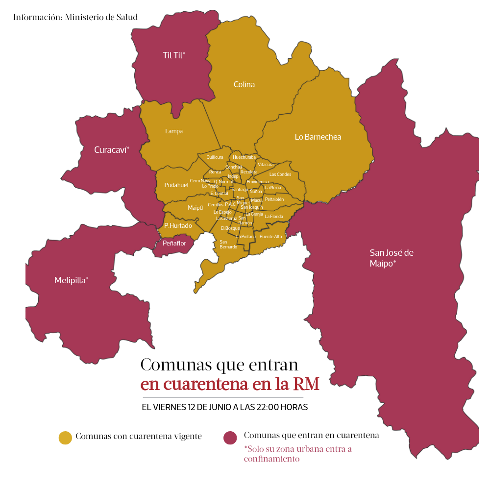 Comunas cuarentenas RM