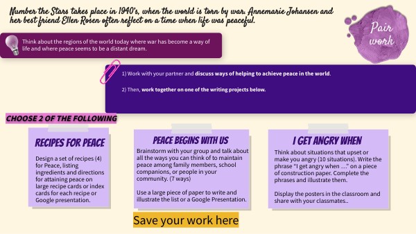 Number the Stars - Pair Work