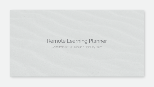 Remote Learning Planner | Genially