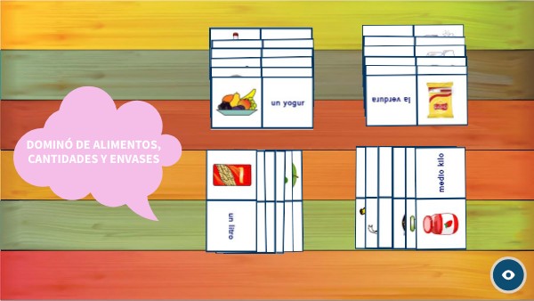 dominó alimentos, cantidades y envases