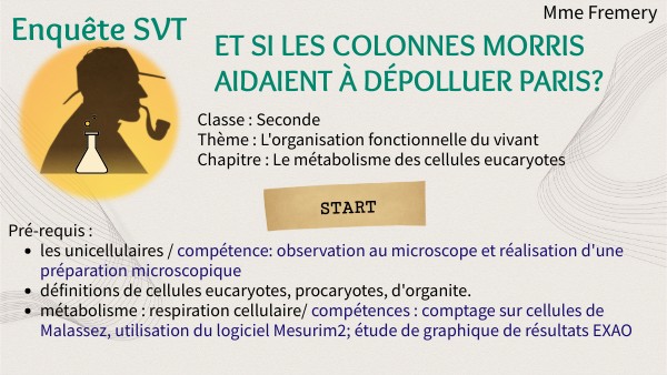 enquete svt seconde metabolisme | Genially