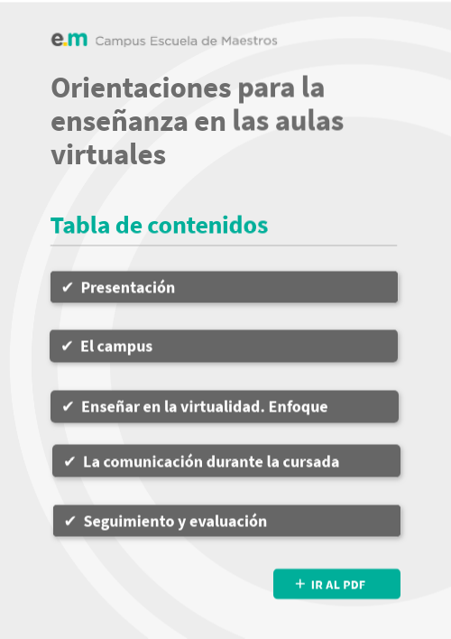 Orientaciones para la enseñanza en las aulas virtuales