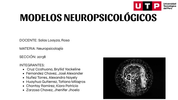 MODELOS NEUROPSICOLOGICOS | Genially
