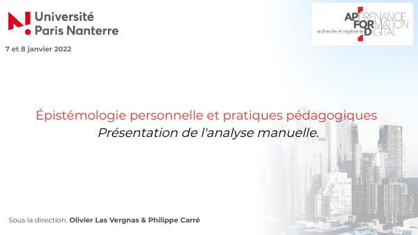 Présentation séminaire APFORD janvier 2022 | Genially