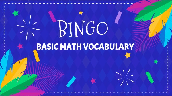 bingo basic math vocabulary