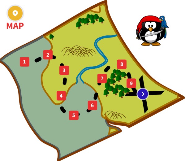 lost treasure integers | Genially