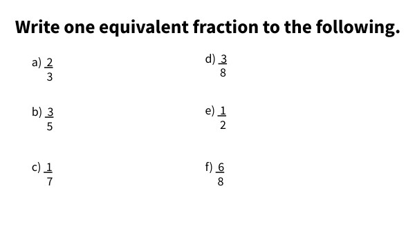 Equivalent fractions | Genially