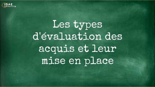 Les types d'évaluation