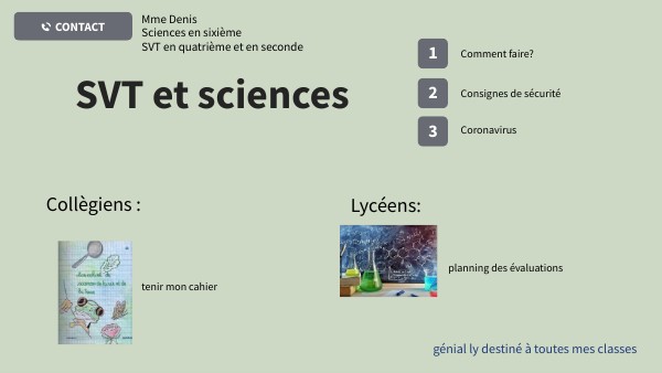 SVT ET Sciences 6, 4, 2 | Genially