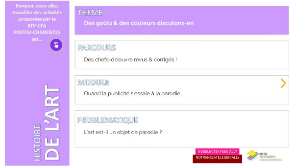 0075-L ART OBJET DE PARODIE [1] | Genially