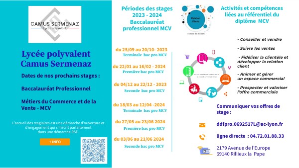 PFMP BAC PRO MCV 2023-2024 | Genially