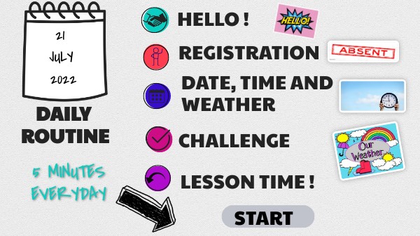 Everyday routine 5e | Genially