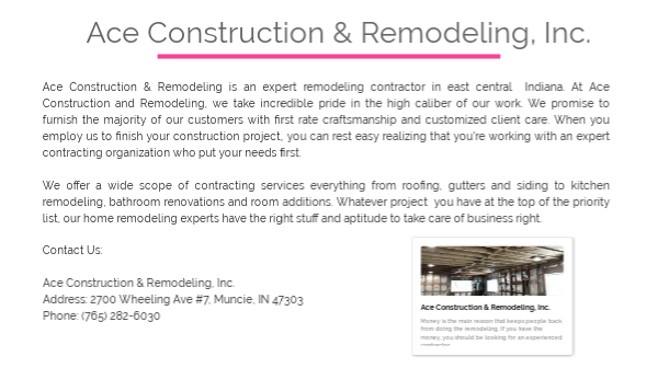 Ace Construction & Remodeling, Inc.
