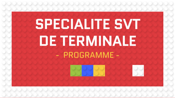 Programme Term Spé SVT | Genially