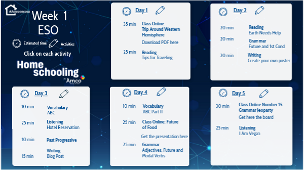 Planning Week 1 - ESO | Genially