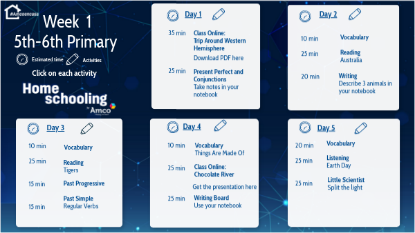 Planning Week 1 - 5th-6th | Genially