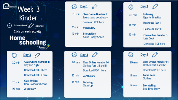 Planning Week 3 - Kinder | Genially