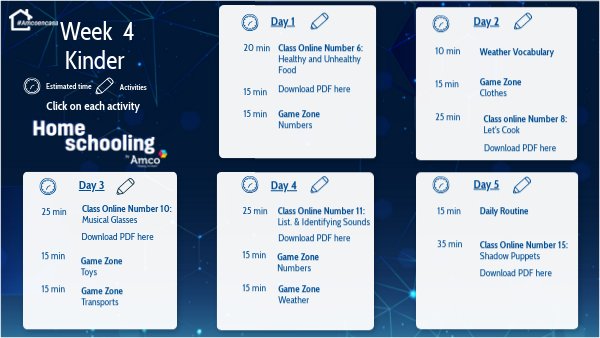 Planning Week 4 - Kinder