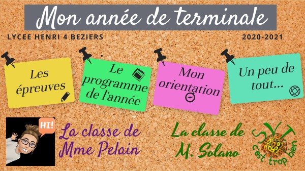 Présentation et ressources pour les Term | Genially