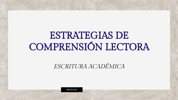 Estrategia comprensión lectora