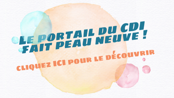 Info nouveau portail CDI | Genially